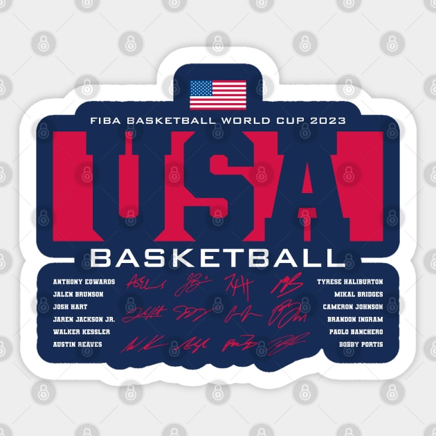 USA - Basketball - FIBA WC 2023 - Usa Basketball - Sticker | TeePublic